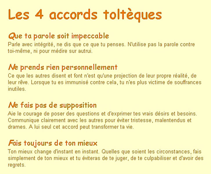 Les 4 Accords Toltèques